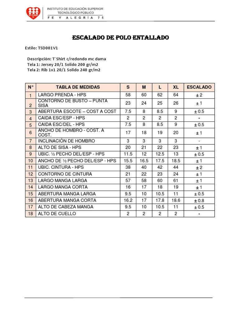 Escalado de Polo Entallado. | PDF