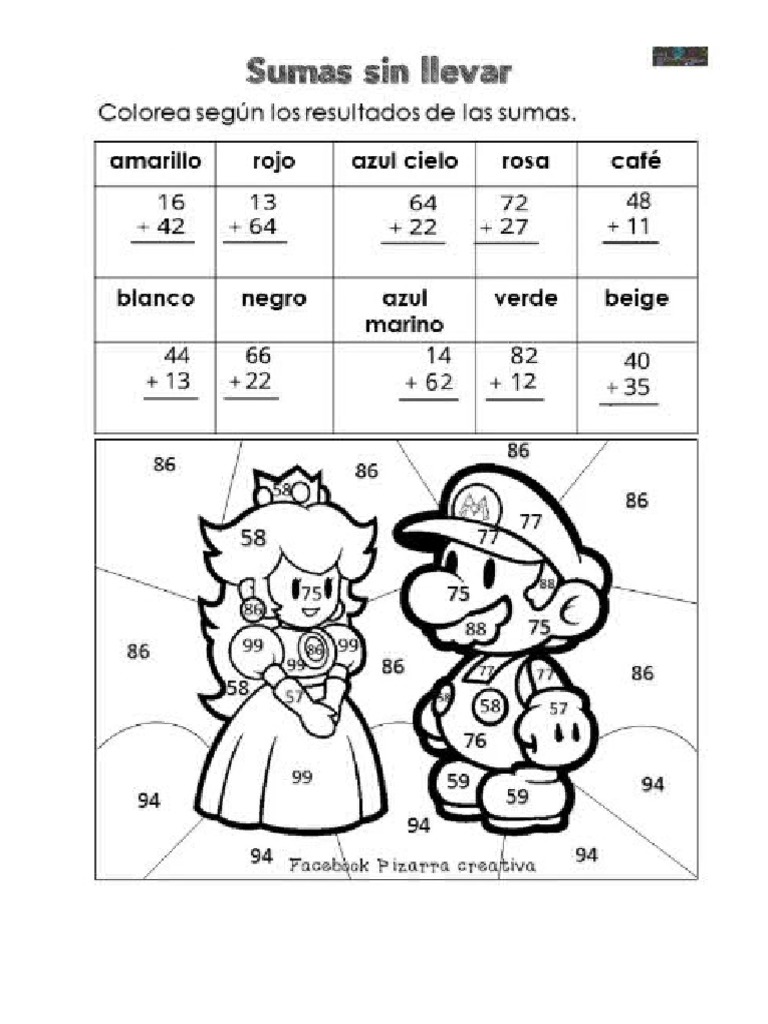 SUMAS 2º PARA PINTAR | PDF