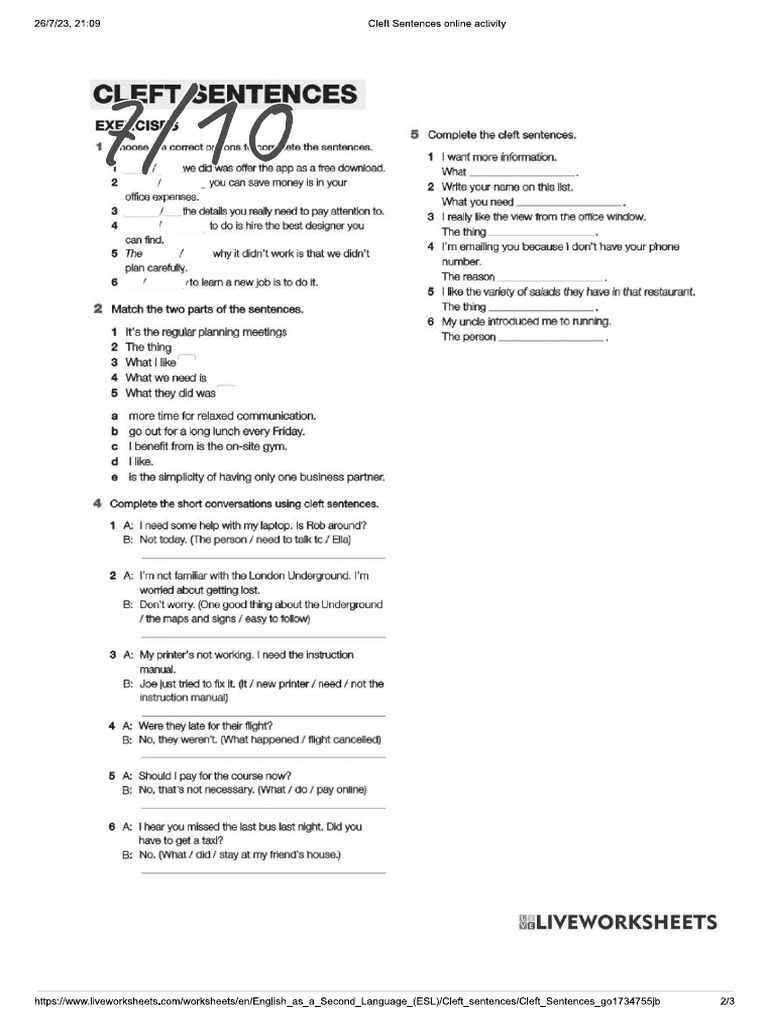 Cleft Sentences | PDF