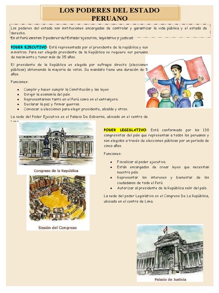 Los Poderes Del Estado Peruano | PDF | Política