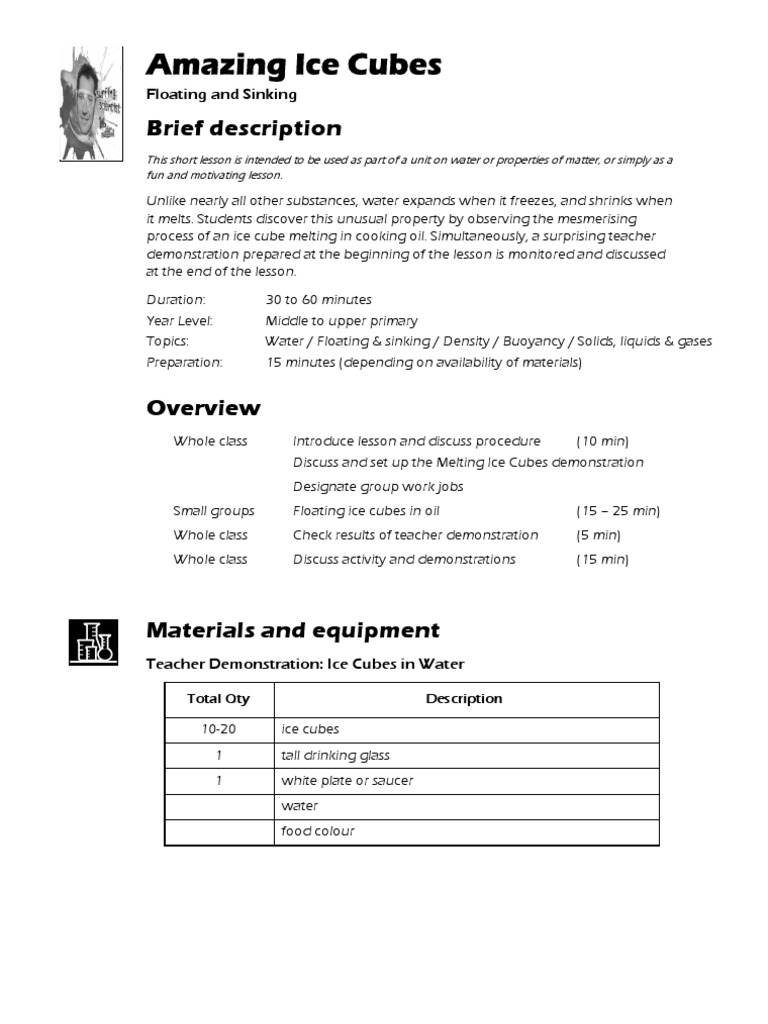 05 Amazing Ice Cubes | PDF | Ice | Buoyancy