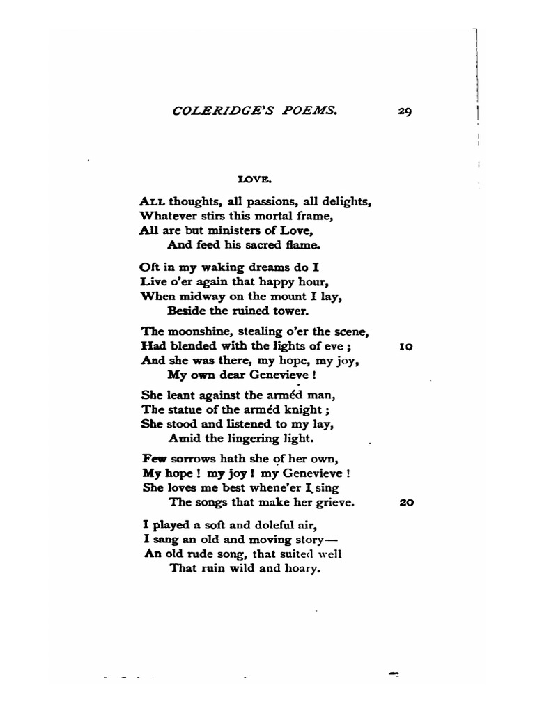 S. T. Coleridge, 'Love' | PDF