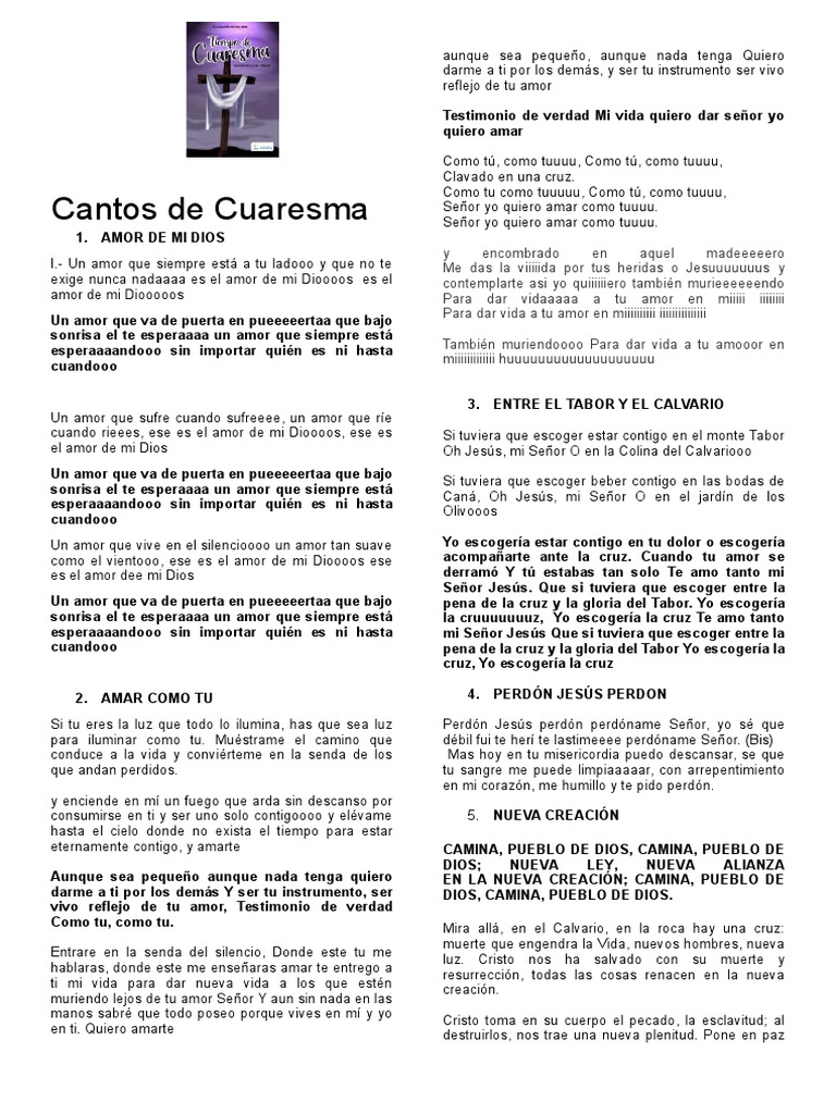 Cantos Cuaresma | PDF | Pecado | Amor