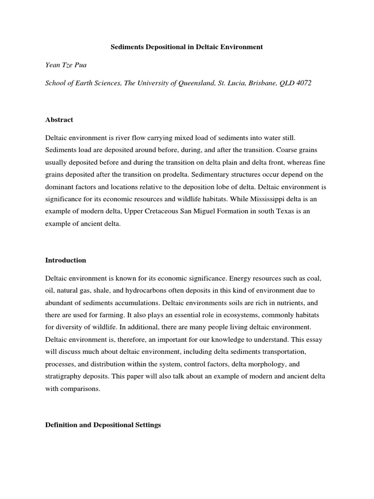 Deltaic Sediments & Environments | PDF | River Delta | Sedimentary Rock