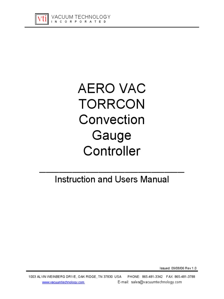 Torrcon Users Manual | PDF | Electrical Connector | Vacuum