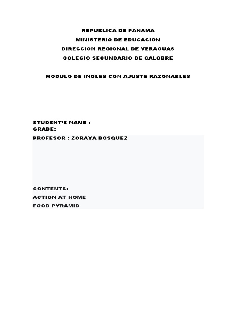 Modulo Ingles Aula de Ajuste | PDF