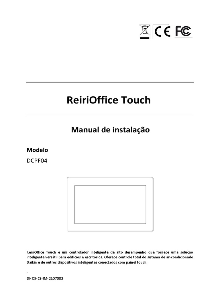 IM - Reiri Office Touch - DHOS-CS-IM-2107002 Manual de Instalação | PDF ...