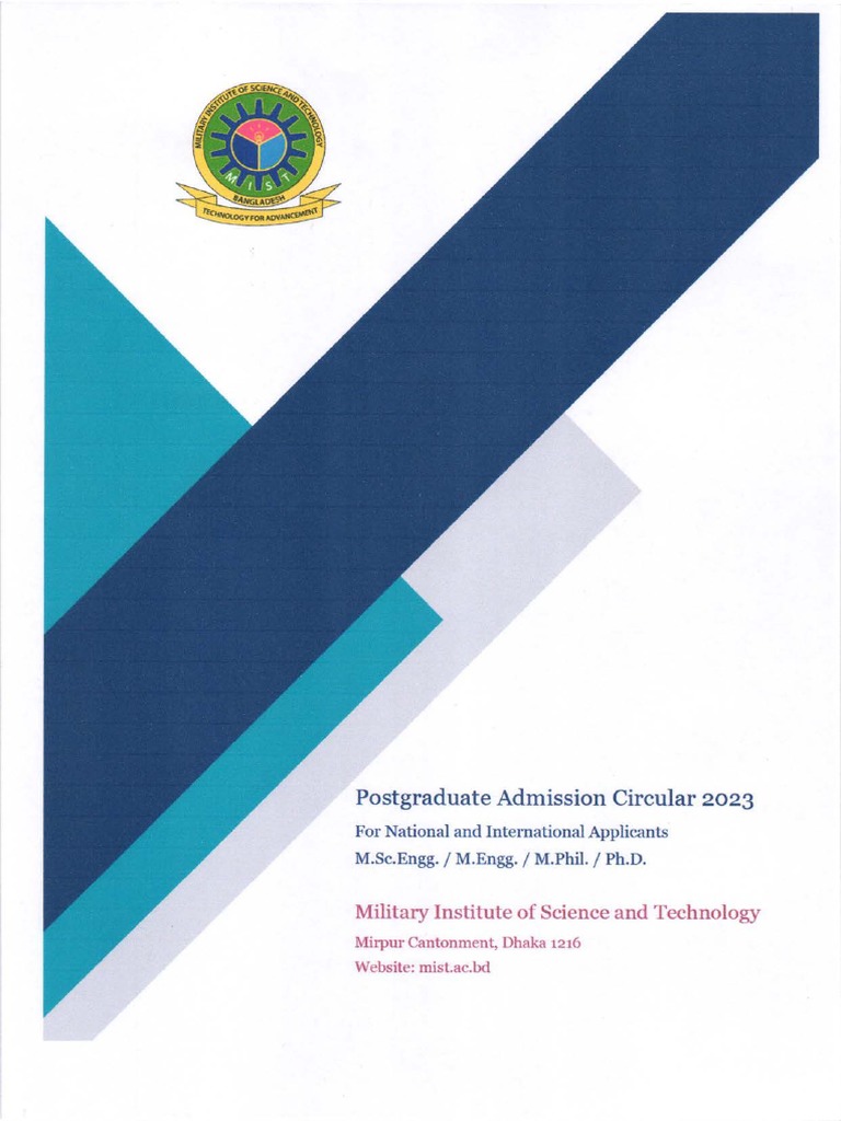 MIST-PG-ADMISSION-CIRCULAR-2023 | PDF | Biomedical Engineering | Engineering