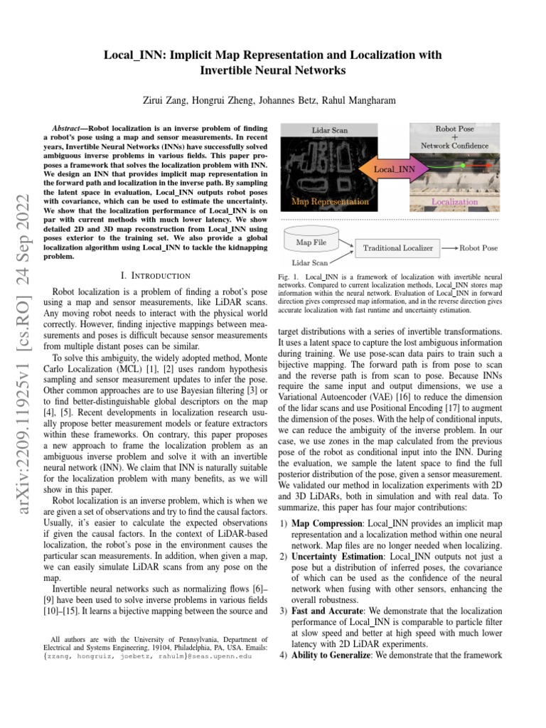 Local INN: Implicit Map Representation and Localization With Invertible Neural Networks | PDF ...