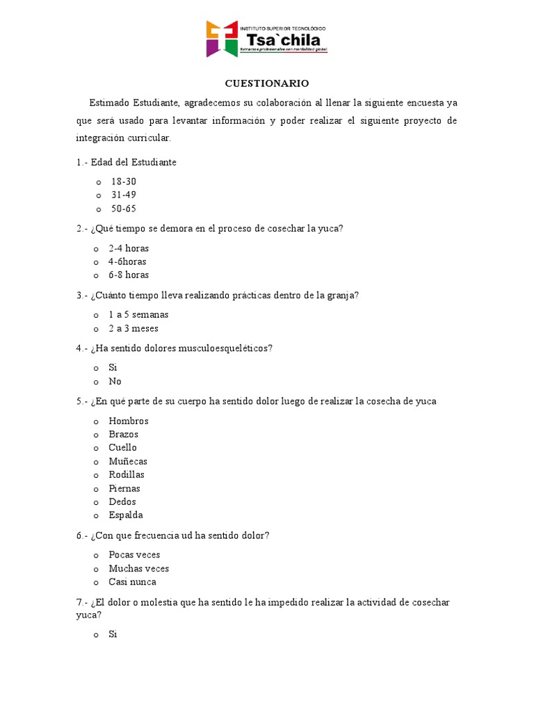 Encuesta Mishili | PDF | Salud y bienestar | Estilo de vida