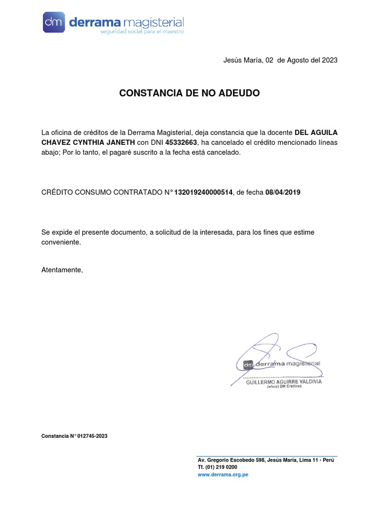 DM Constancia 012745-2023 | PDF