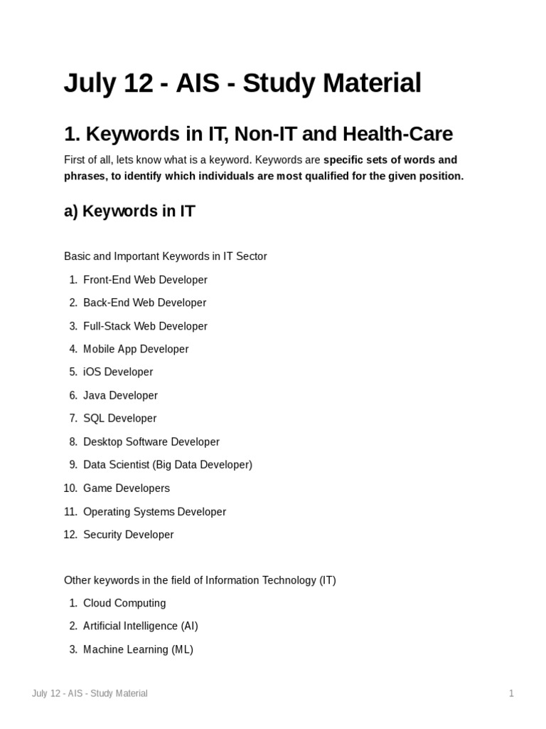 July 12 - AIS - Study Material | PDF | Boolean Data Type | String (Computer Science)