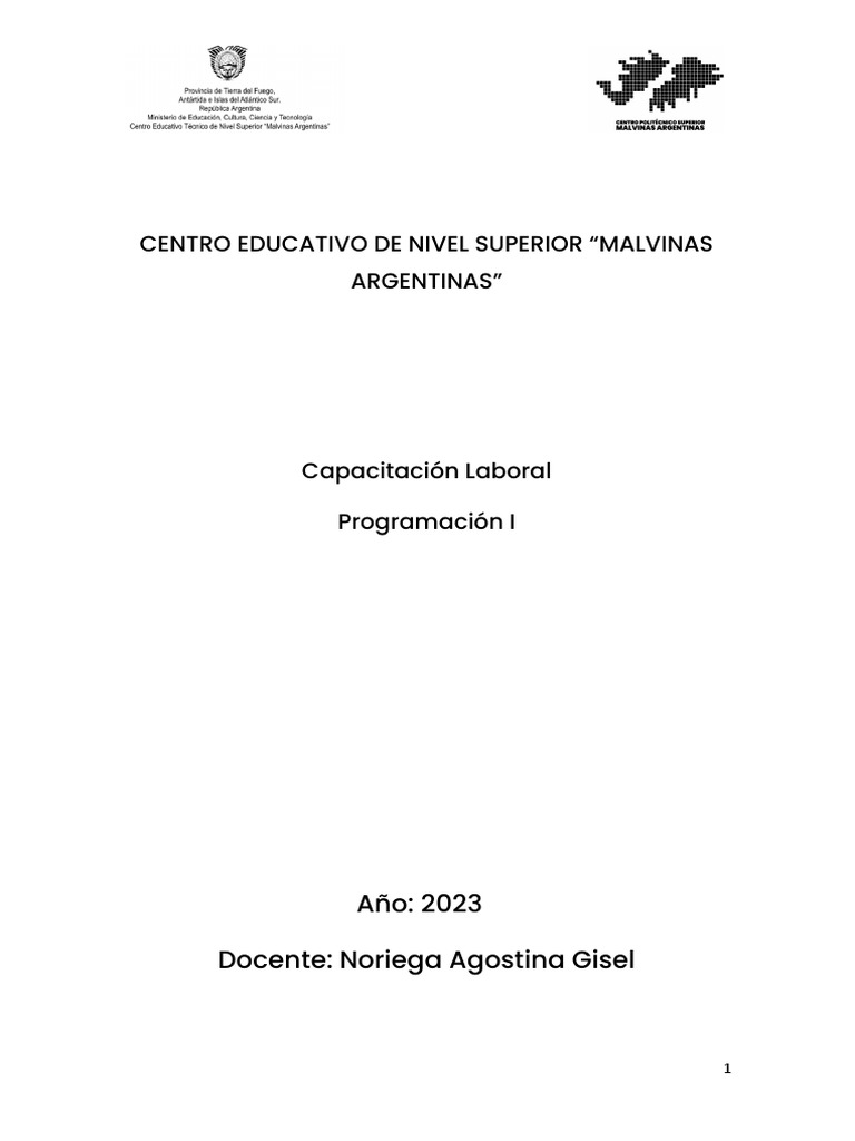 Cuadernillo Programación 1 | PDF | Programa de computadora | Programación