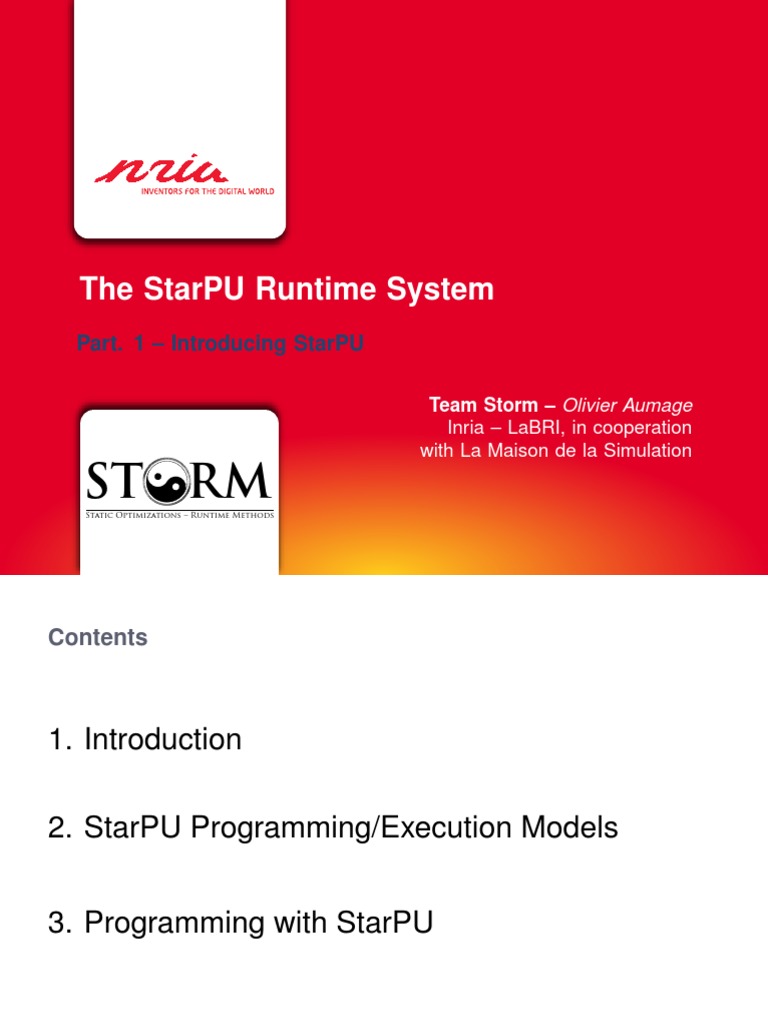 01 Introducing Starpu | PDF