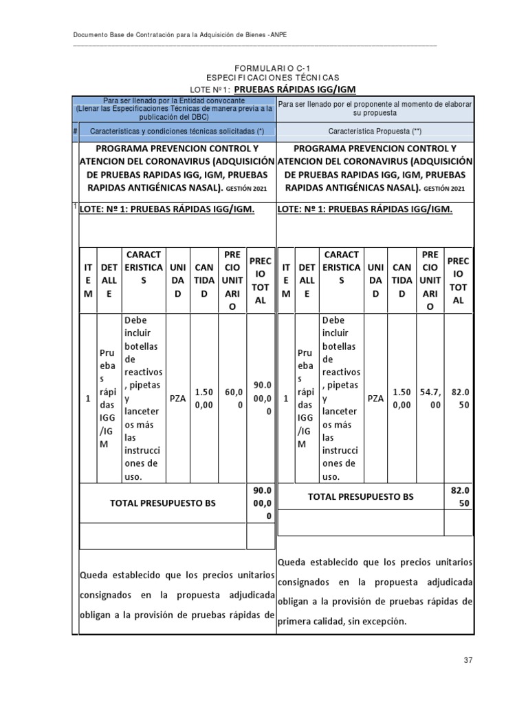 Formulario C-1 | PDF