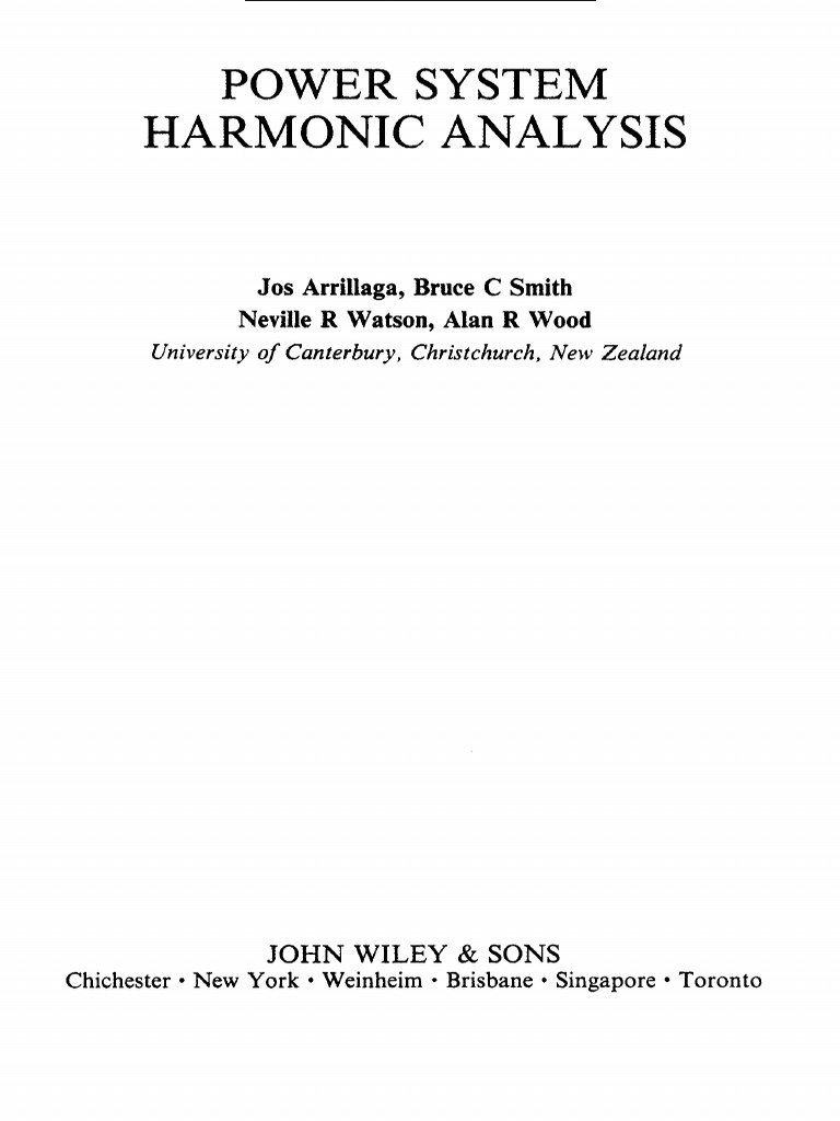 Power System Harmonic Analysis (Jos Arrillaga, Bruce Smith, Neville ... Power System Harmonic Analysis (Jos Arrillaga, Bruce Smith, Neville ...