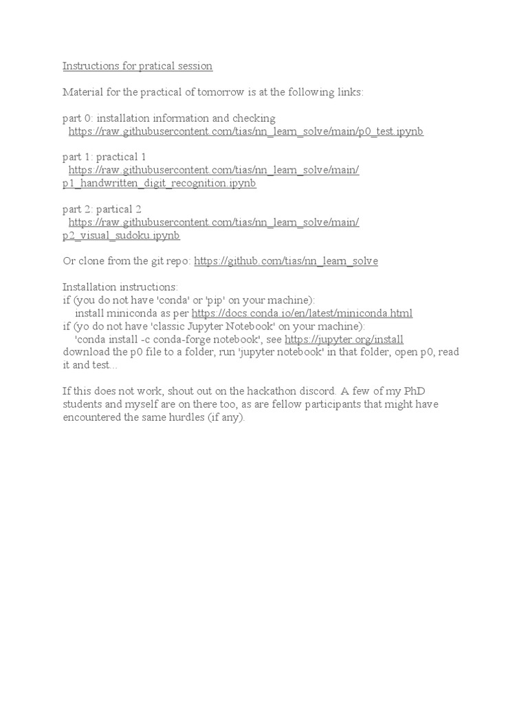 Practical Session Instructions and Links | PDF | Computers