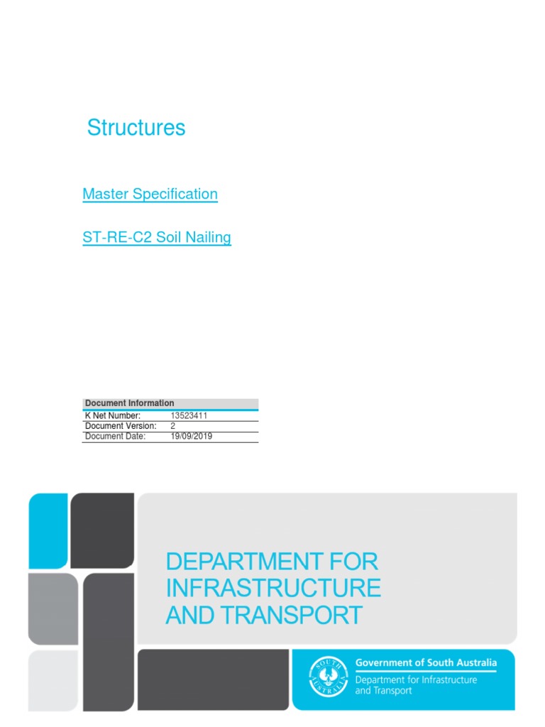 Master Specification - Part St-Re-C2 - Soil Nailing | PDF | Concrete ...