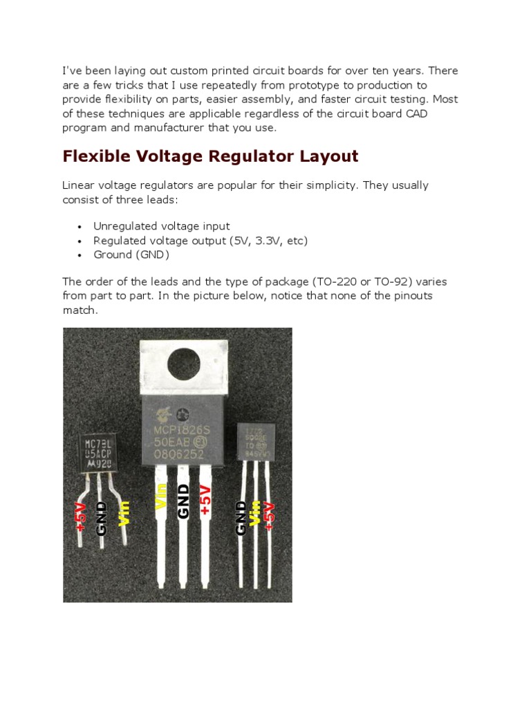 Flexible Voltage Regulator Layout | PDF | Printed Circuit Board ...