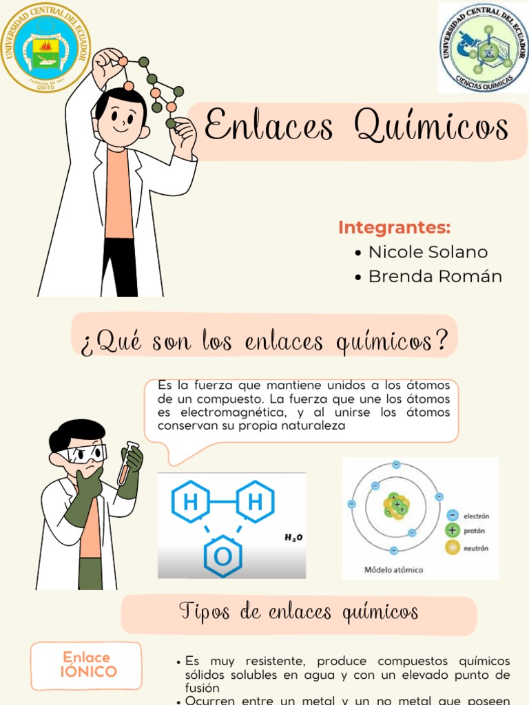 Presentación Enlaces Químicos Iónico, Covalente y Metálico Ilustrativo Verde Naranja | PDF ...