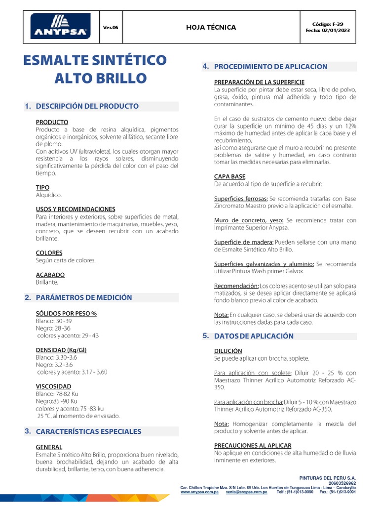 Esmalte Sintetico Alto Brillo. | PDF