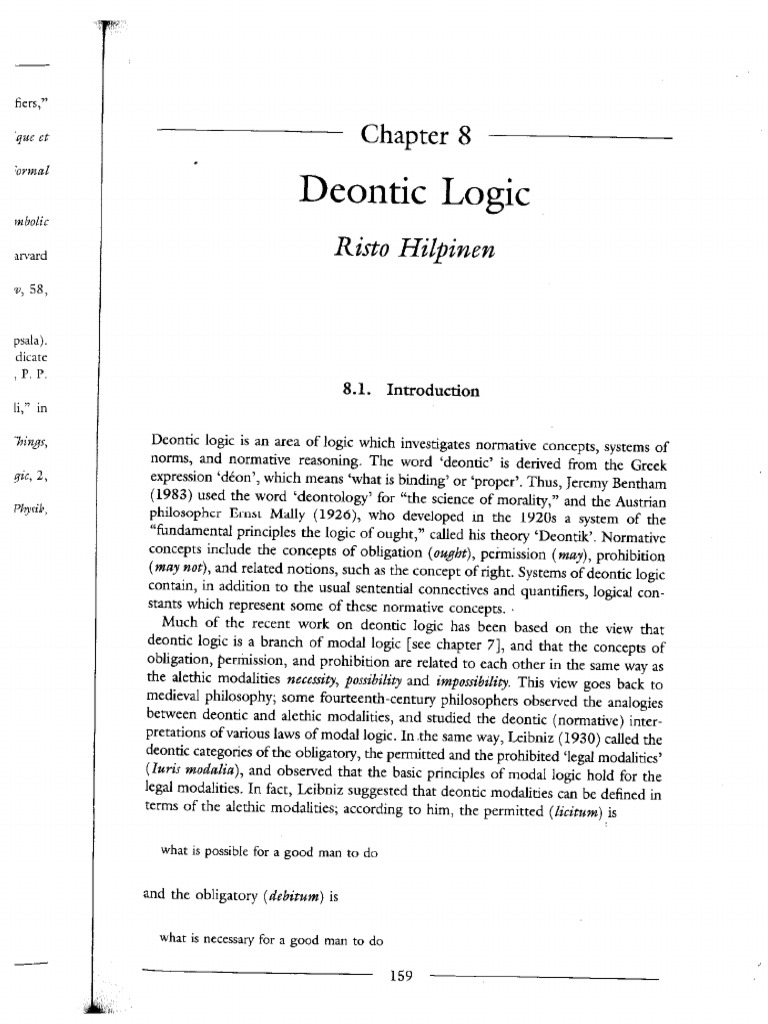 Deontic Logic | PDF
