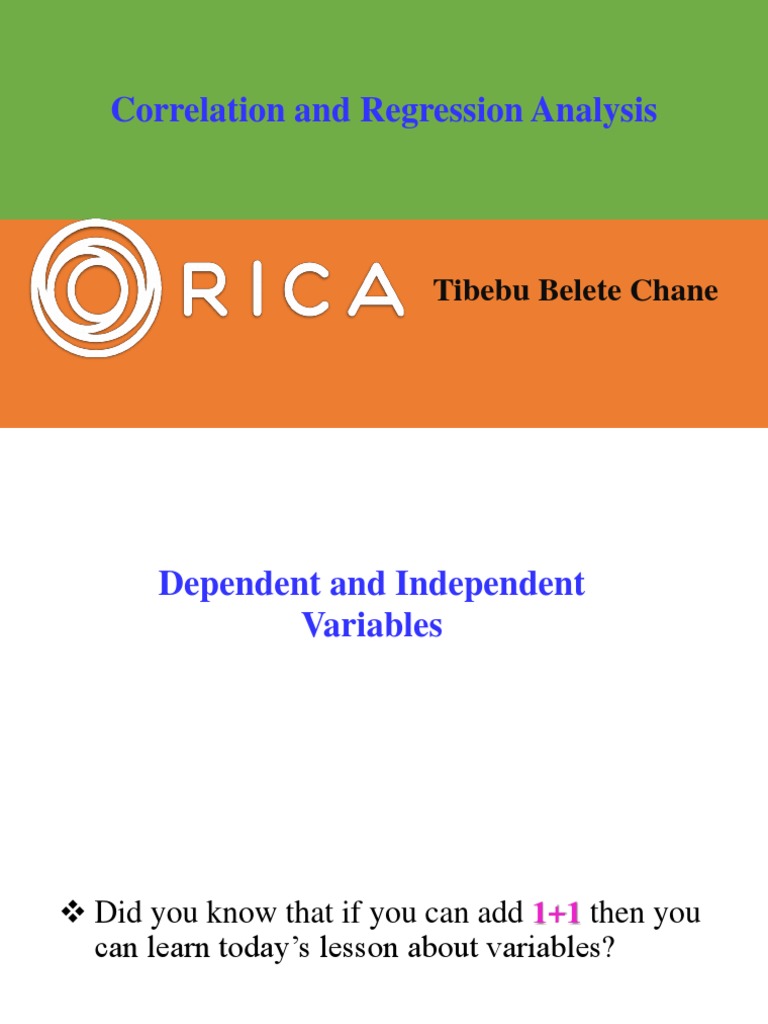 Powepoint Presentation On Correlation and Regression Analysis | PDF