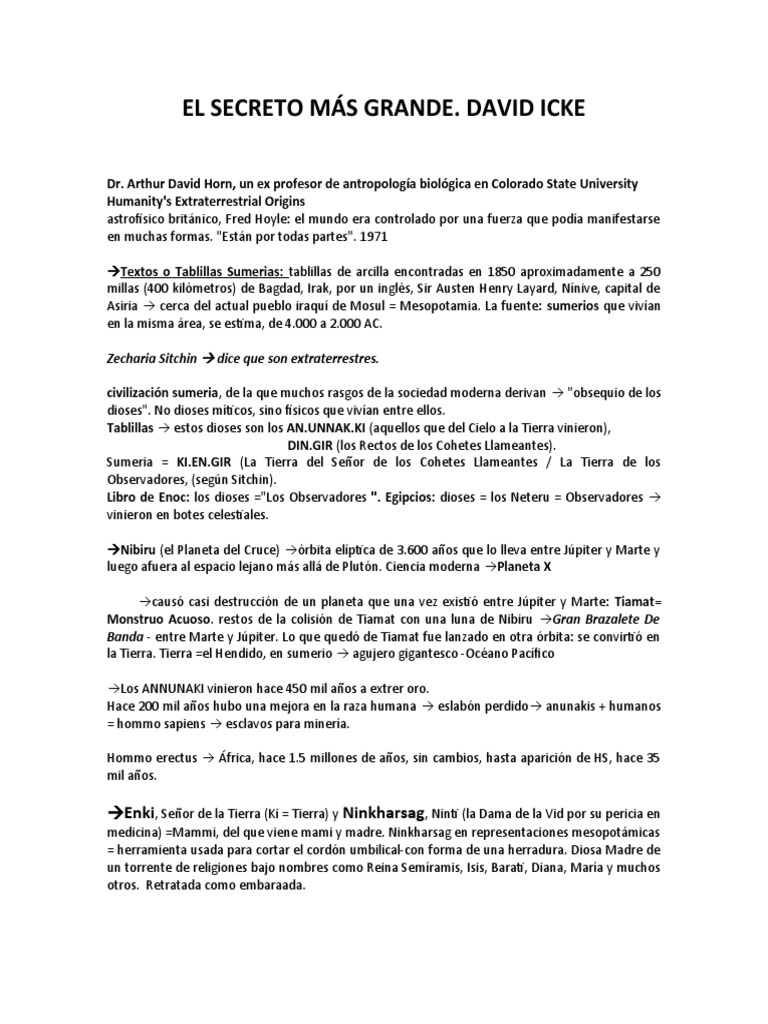 Davidicke-El Secreto Más Grande | PDF | Adán | Víspera