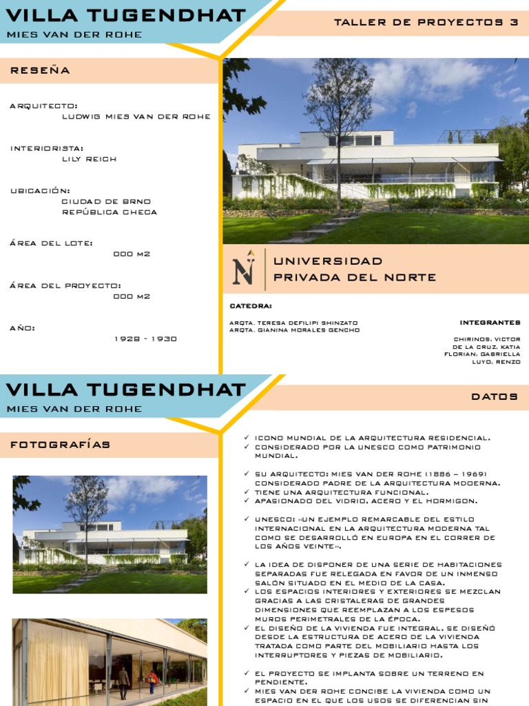 Villa Tugendhat - Laminas | PDF