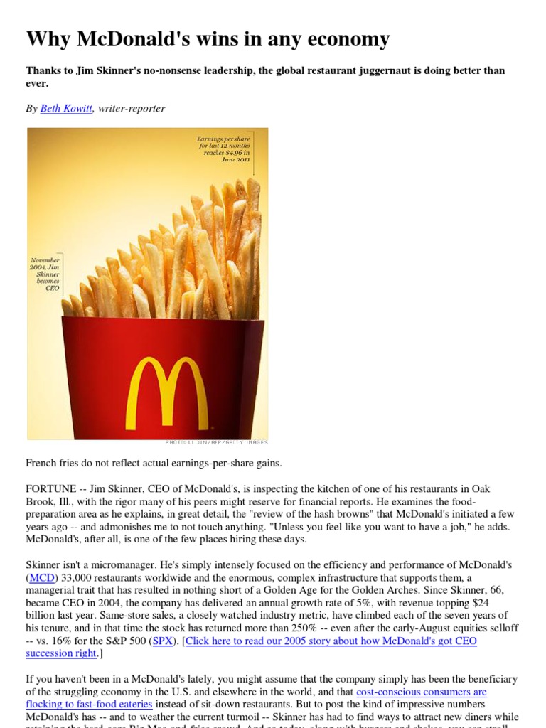 Why McDonald's Wins in Any Economy[1] | Mc Donald's | Fast Food