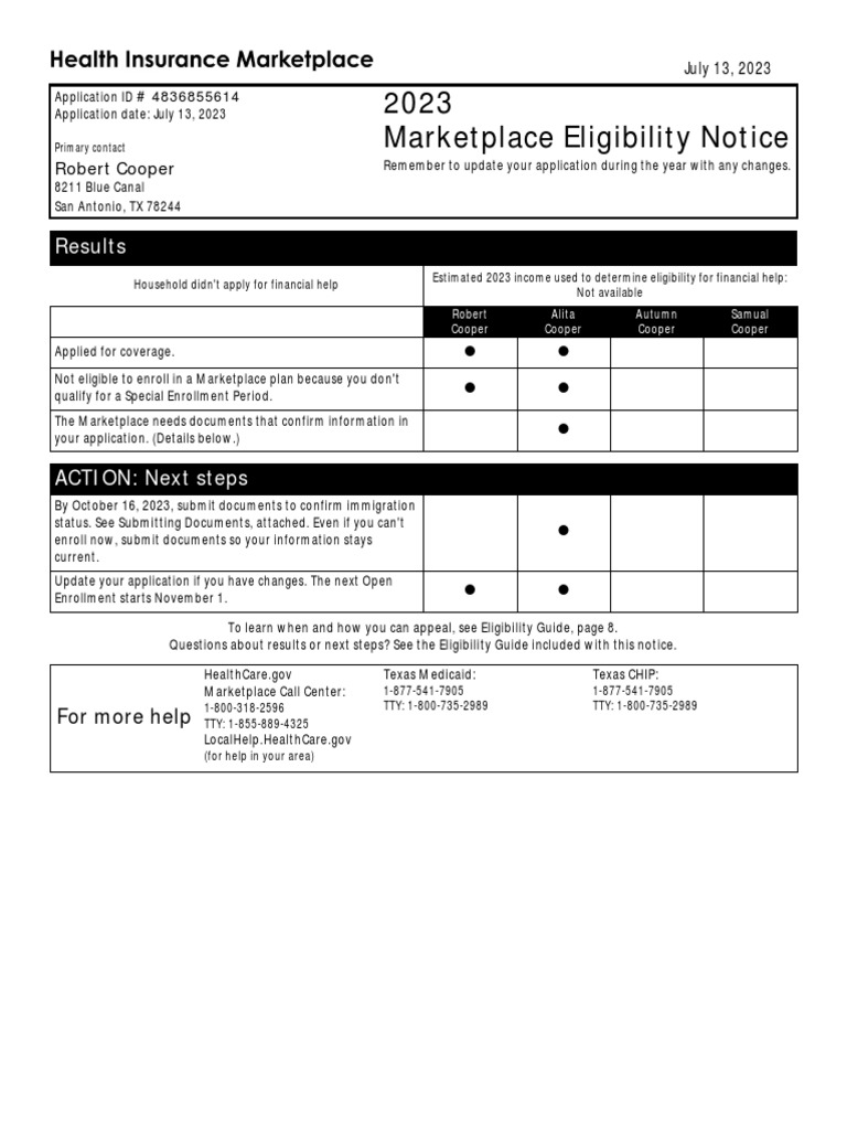 Eligibility Results Notice | PDF