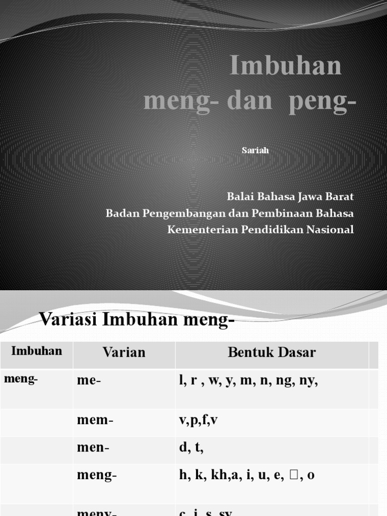 Variasi Imbuhan Meng- dan Peng- | PDF