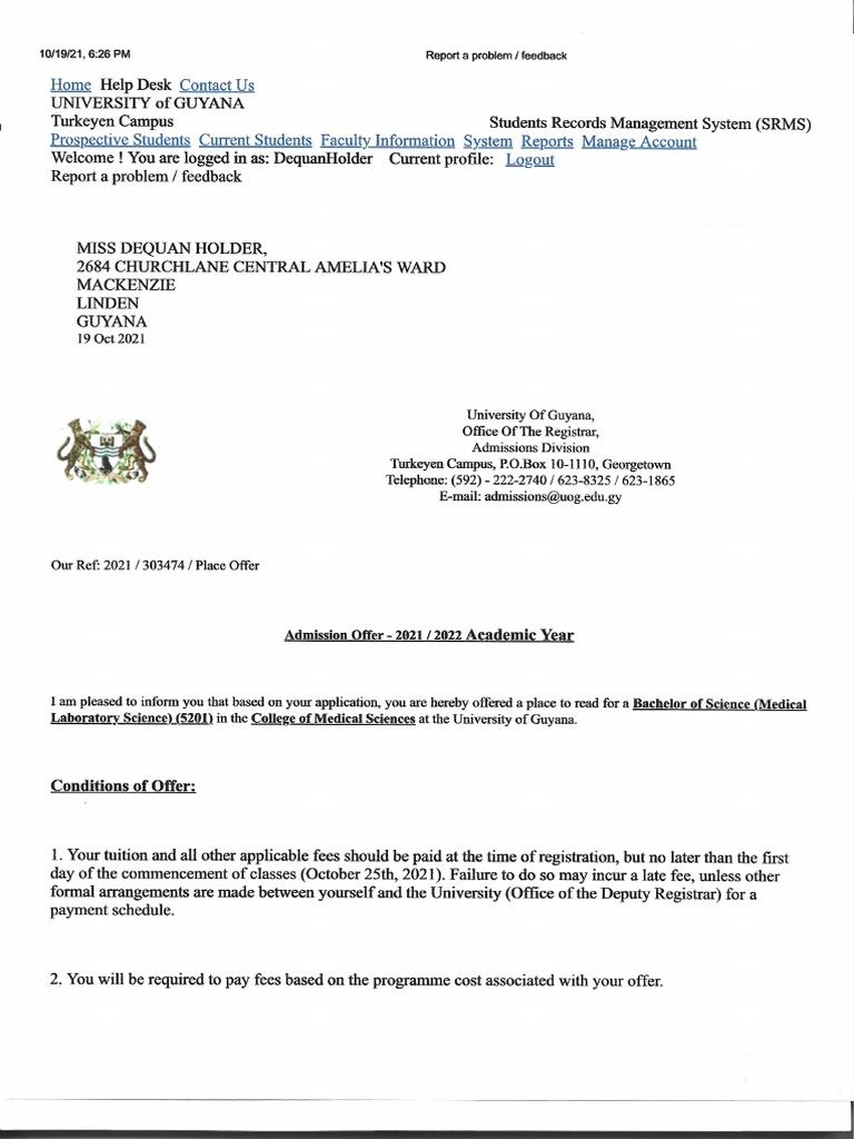 Acceptance Letter | PDF