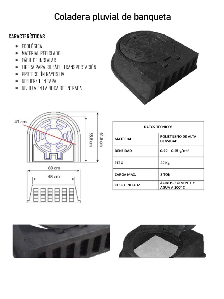 Coladera Pluvial Ecológica HDPE | PDF