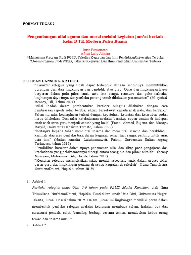 Format Tugas 2-1 | PDF