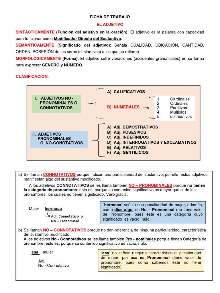 ADJETIVO FICHA Quechua 1 | PDF