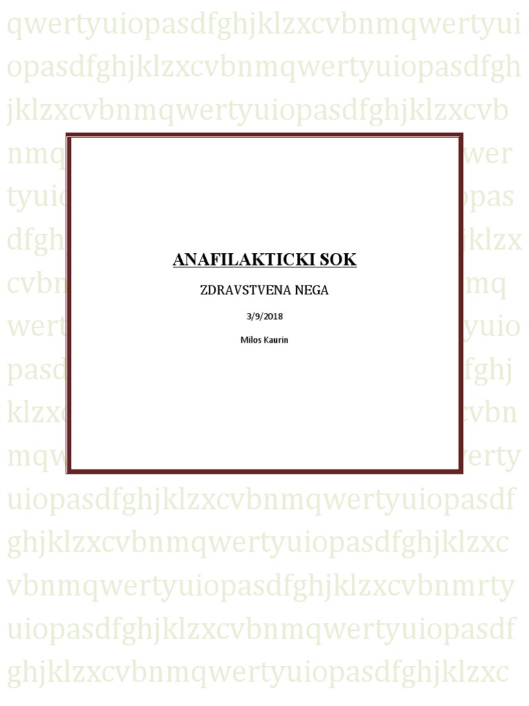 Anafilakticki Sok | PDF