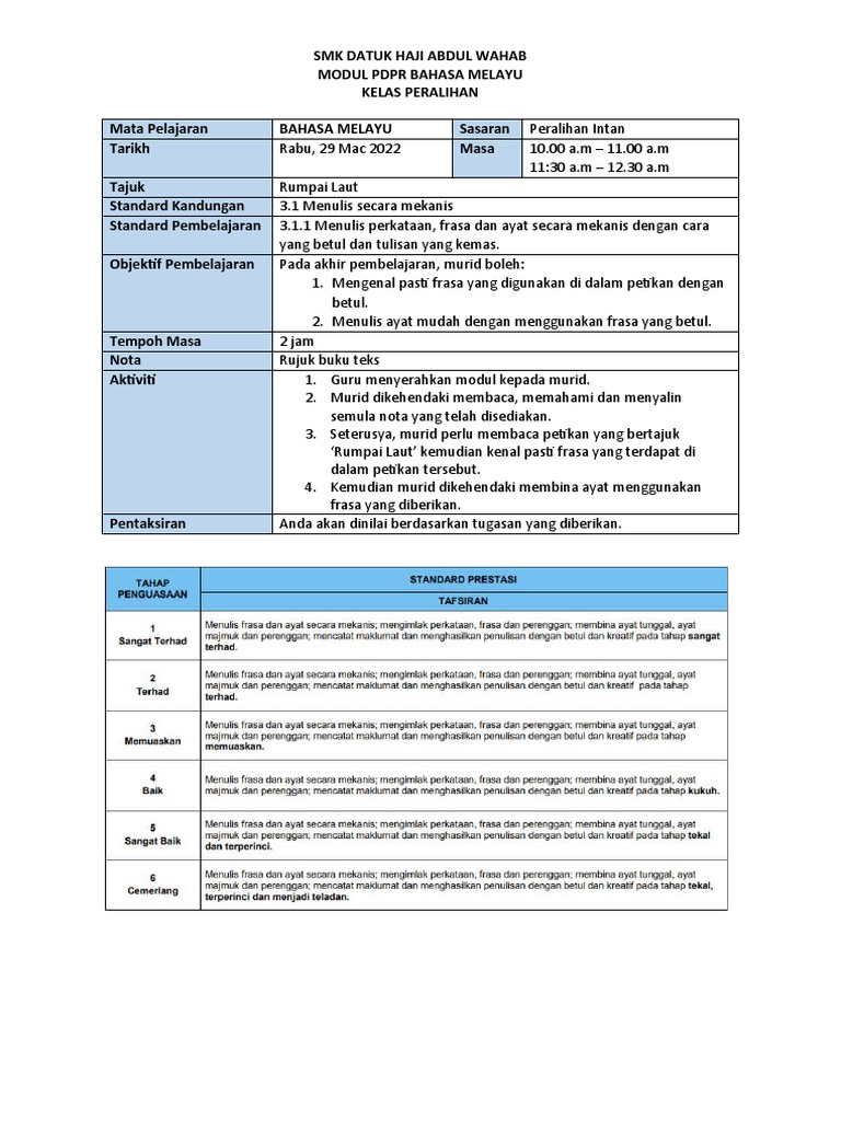 Modul M2 Peralihan (Rabu) | PDF