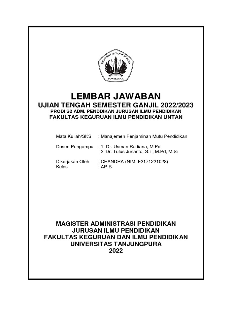 Chandra-UTS-MPMP-Kelas B | PDF | Karier & Perkembangan