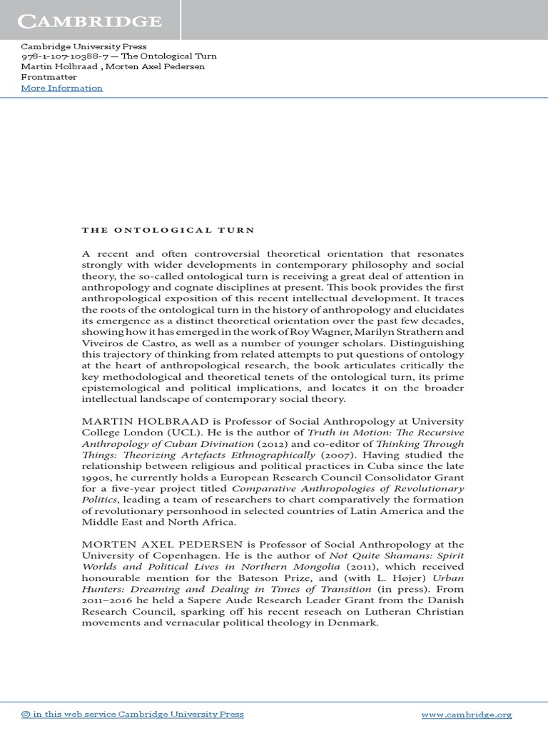 The Ontological Turn | Download Free PDF | Anthropology | Ontology