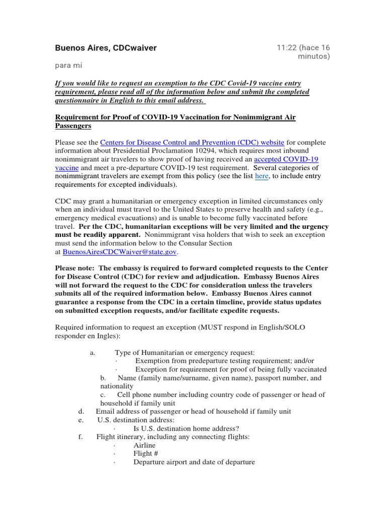 Vaccination Waiver | PDF | Centers For Disease Control And Prevention ...