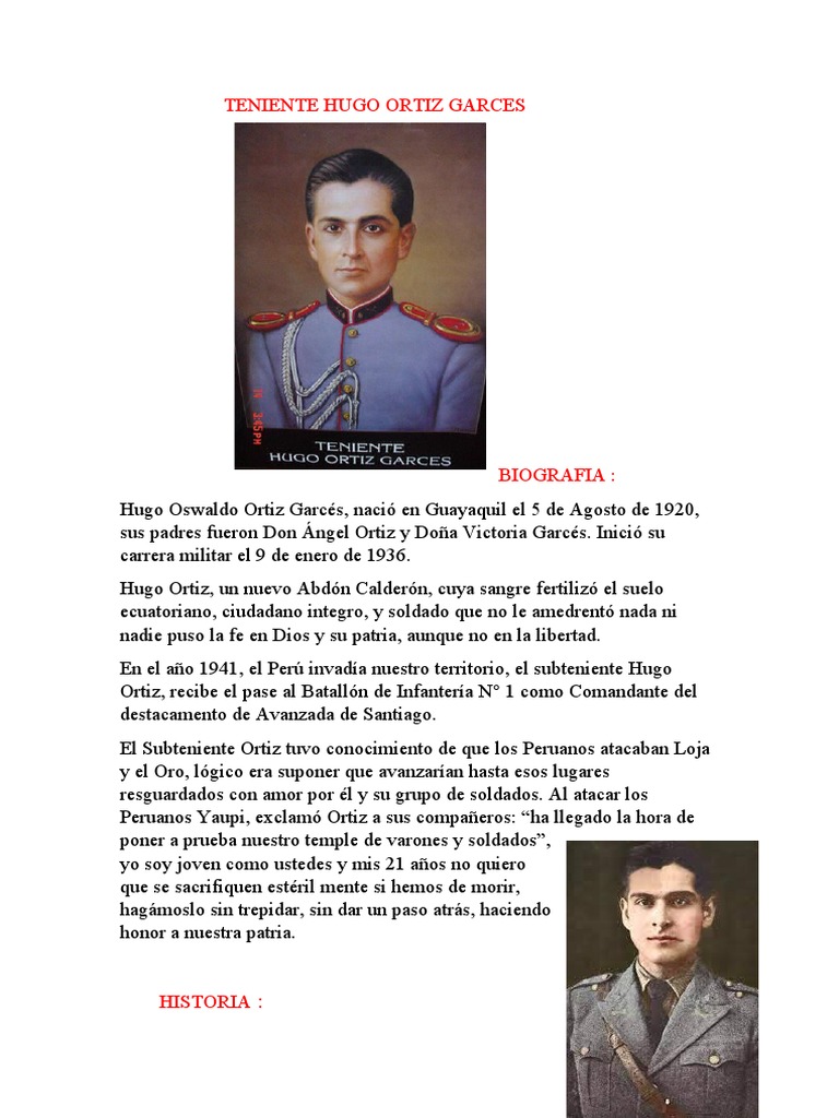 Teniente Hugo Ortiz Garces | PDF | Batallas | Conflictos
