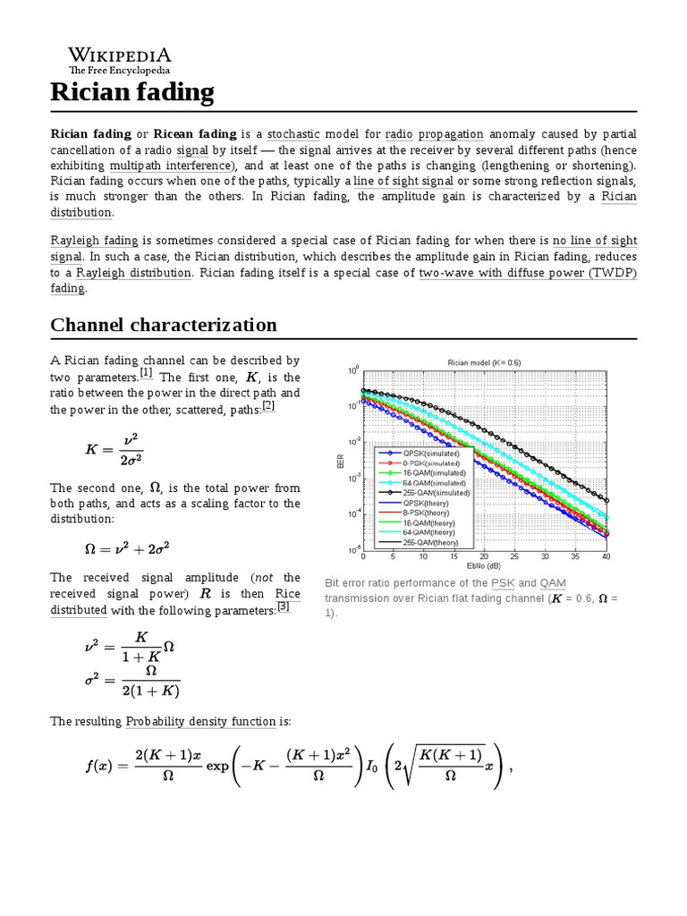 Rician Fading | PDF | Science & Mathematics | Technology & Engineering