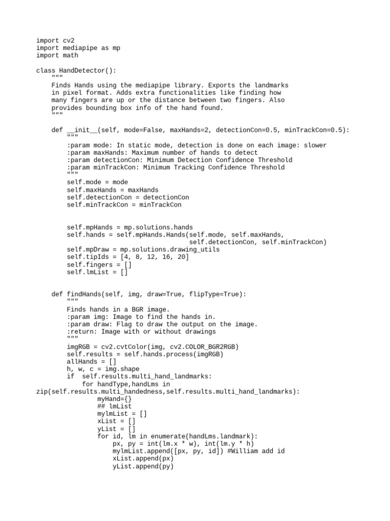 Hand Tracking Module | PDF