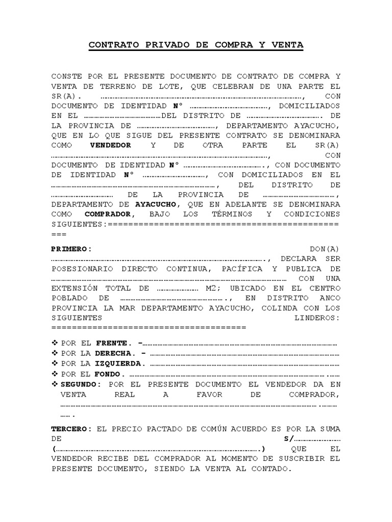 Compra y Venta de Formato | PDF