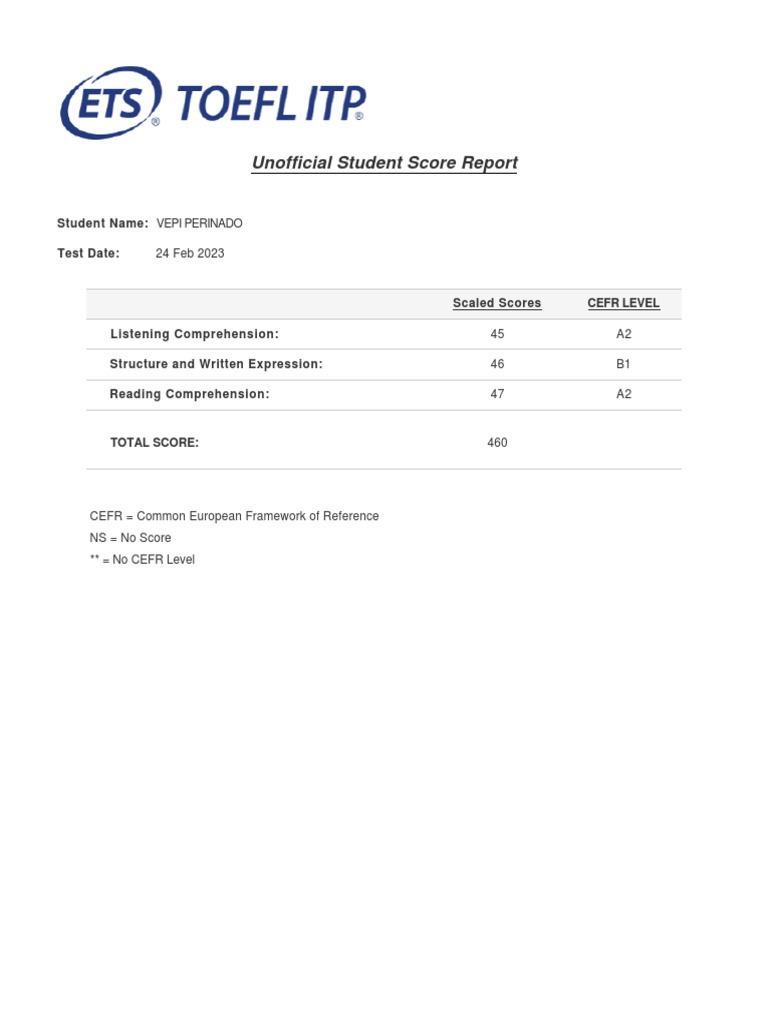 TOEFL Itp Sertifikat Bahasa Asing | PDF