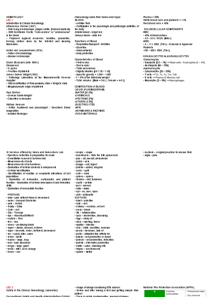 Hematology 1 | PDF | Haematopoiesis | Bone Marrow