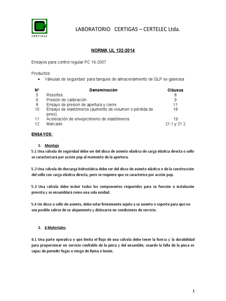 Norma UL 132-2014 para Válvulas de Seguridad | PDF | Presión | Hierro