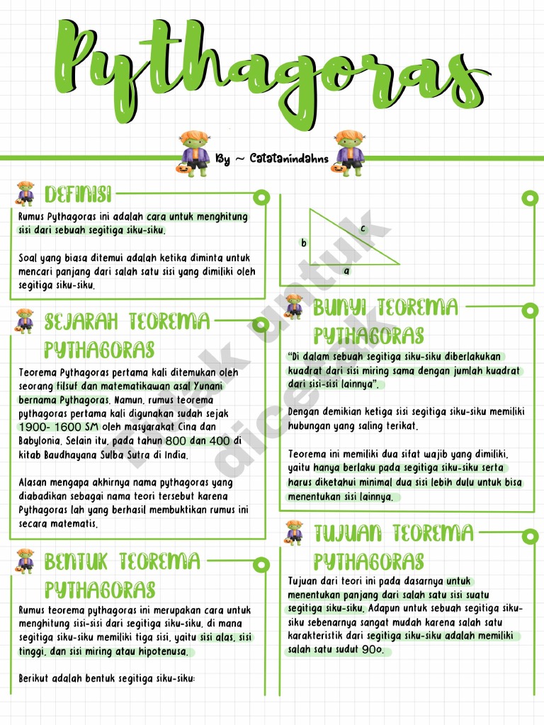 Pythagoras - Matematika by Catatanindahns | PDF
