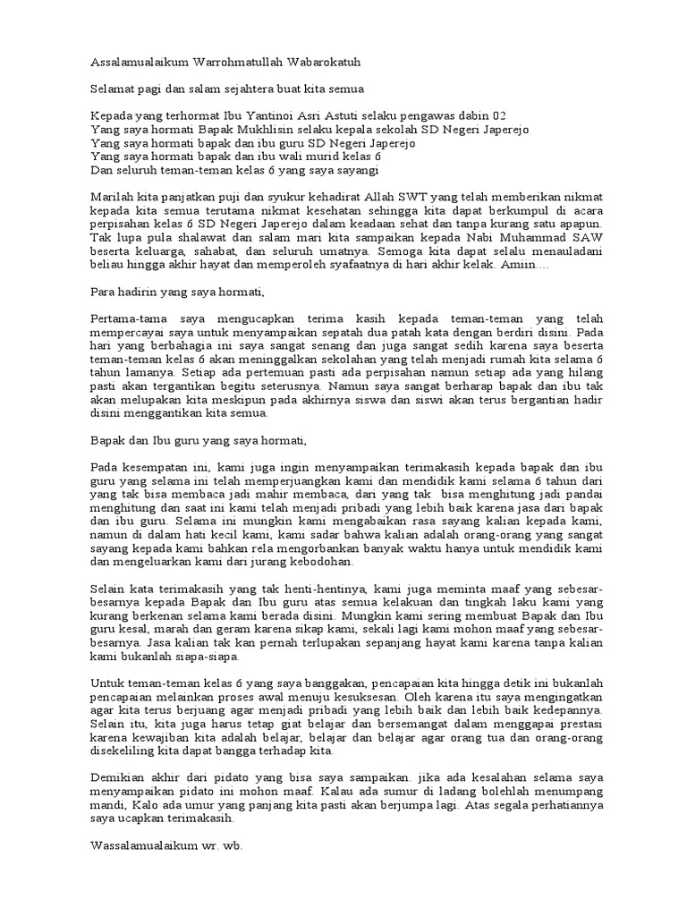 Pidato Kelas 6 | PDF